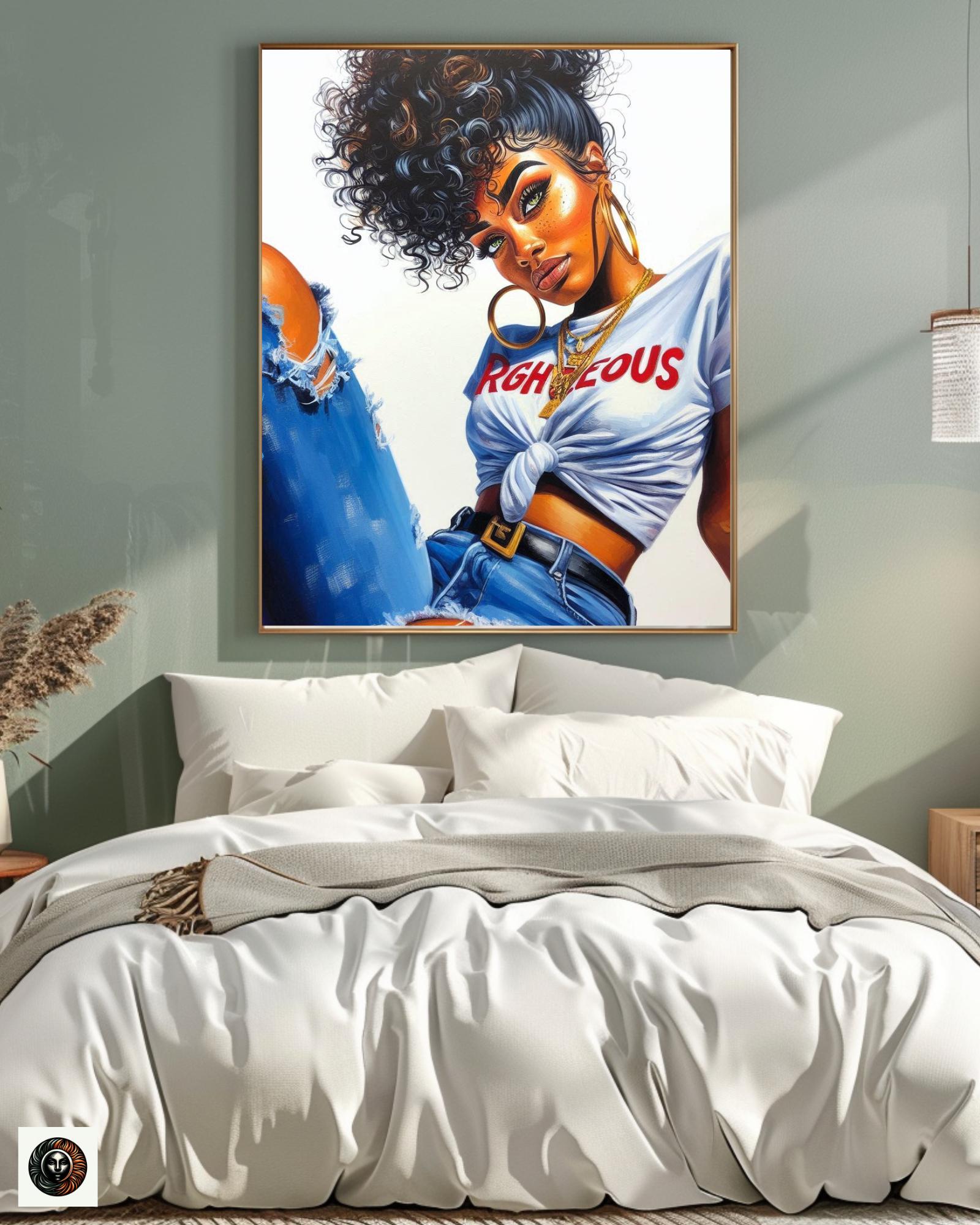 Righteous Sista Girl Print Black Girl Aesthetic Wall Art Afrocentric ...