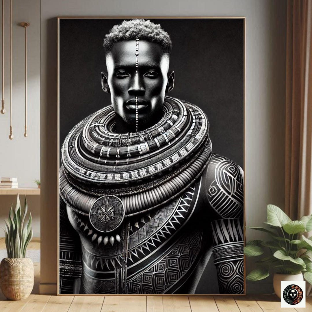 Maasai Prince Art African Print Tribal Warrior Wall Art Tribal African ...