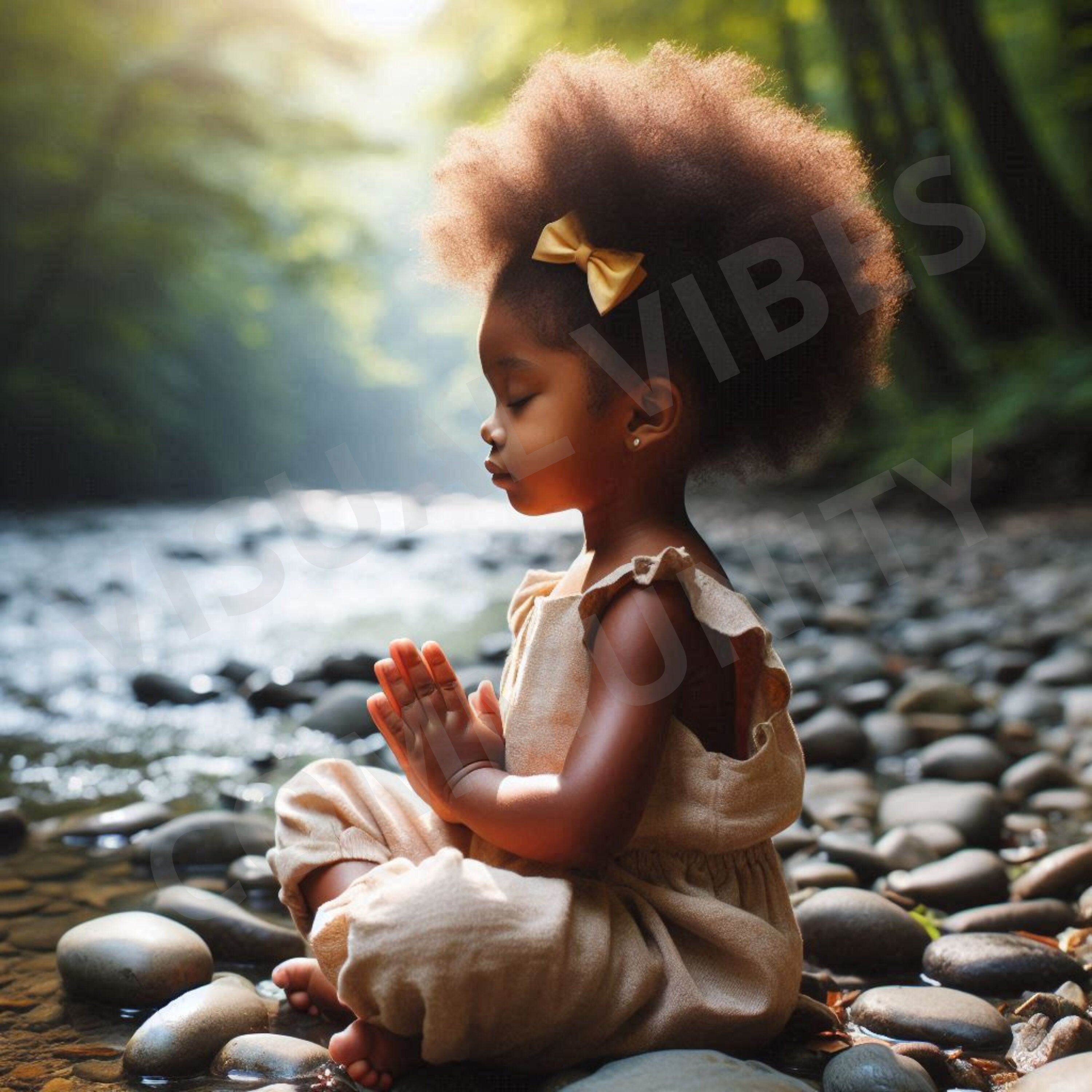 Black Kid Art Afro Art Meditation Art Yoga Printable Zen Wall Art ...