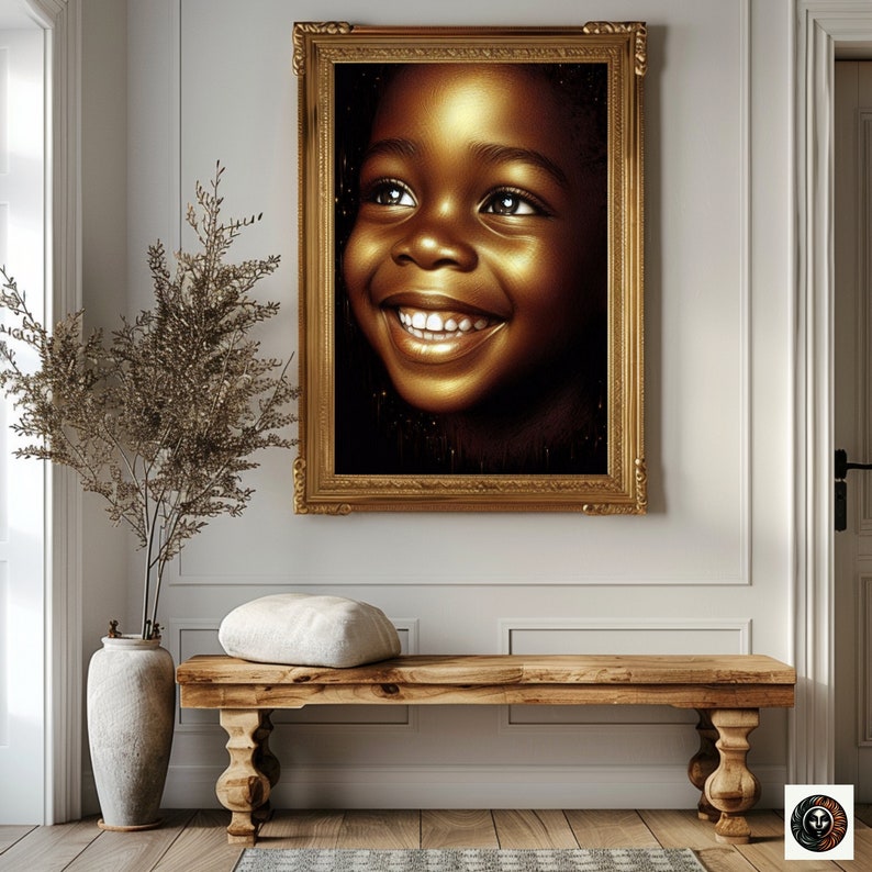 Black Boy Joy Black and Gold Art Black Kid Art Poster Black Children ...