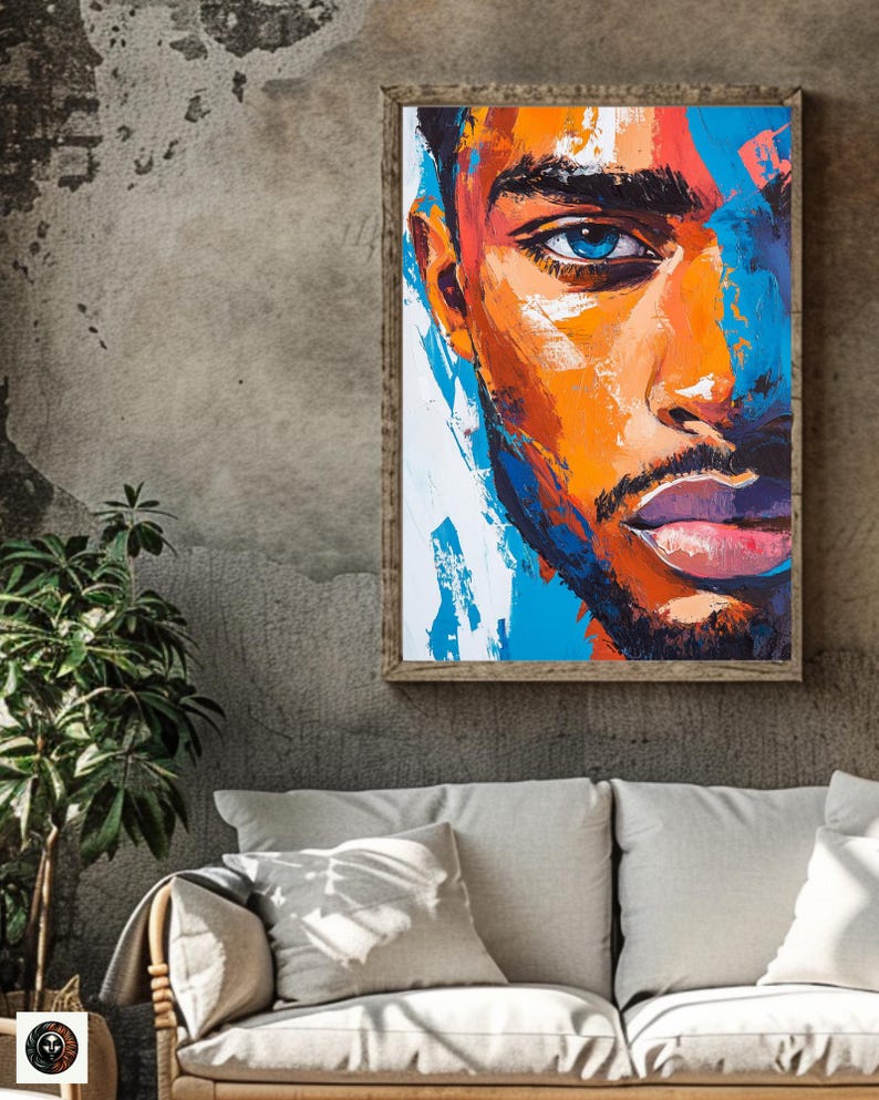 Vibrant Abstract Painting Art Male Painting Black Man Poster Avant ...