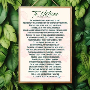 Love Letter to Nature Art Print Nature Lovers Gift Printable Poem ...