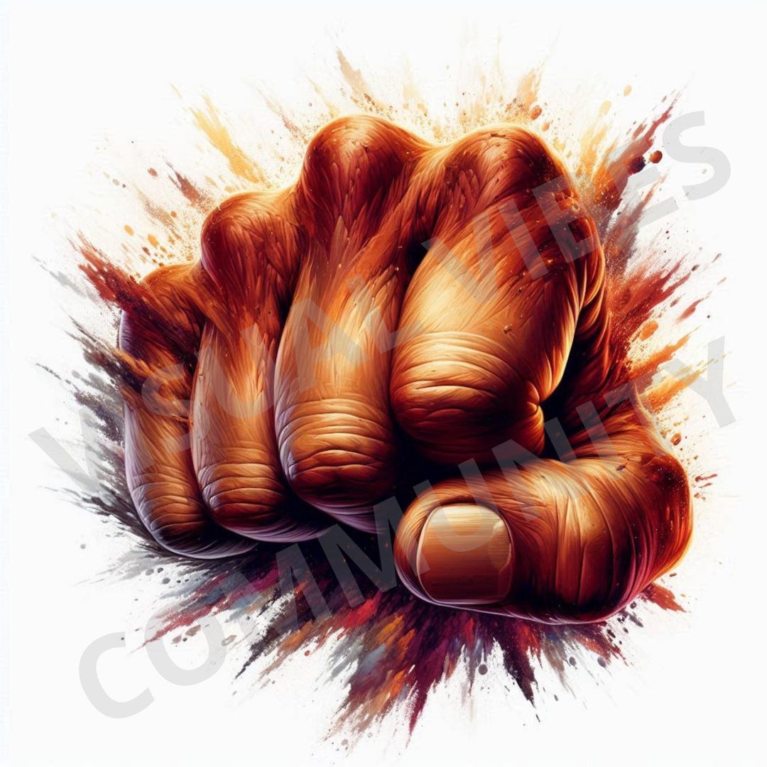 Fist Punch Graphic Art Raised Fist Closed Fist Prints Black Power Fist ...