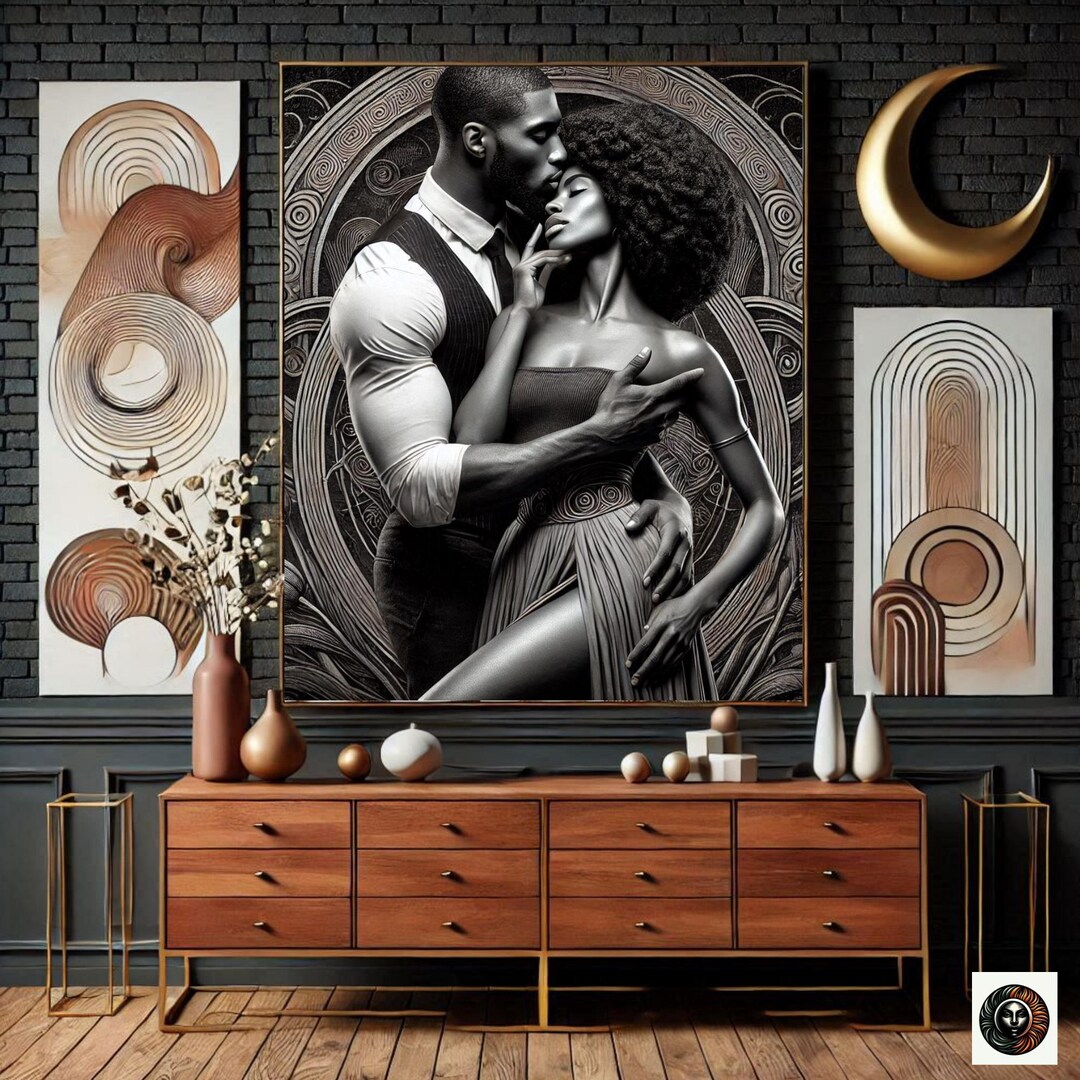 Eternal Love Art Black Couple Art Black Love Print Black Marriage Artwork Black Family Love ...