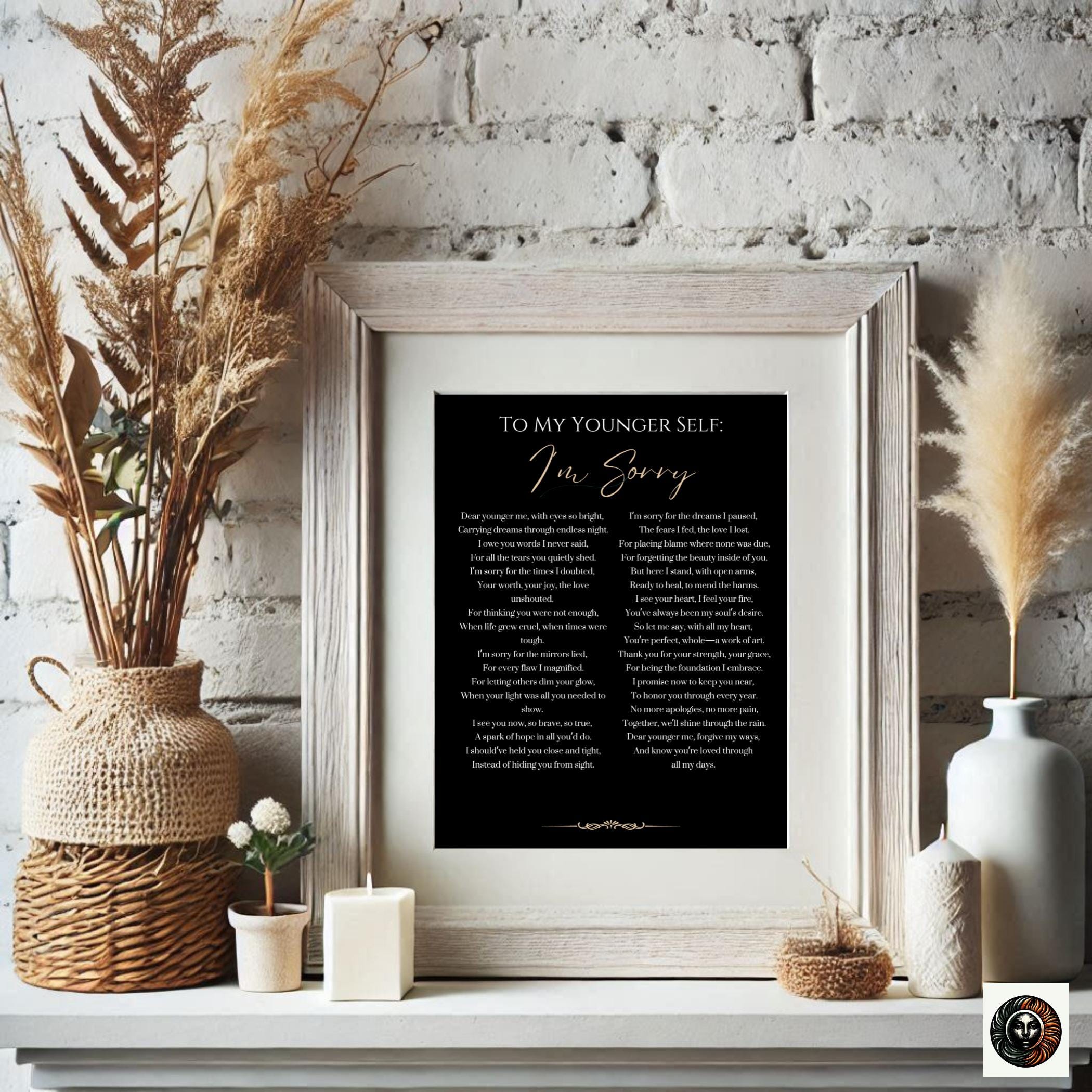 Younger Self Poem Printable Gift Art Minimalist Print Gift Self Healing ...