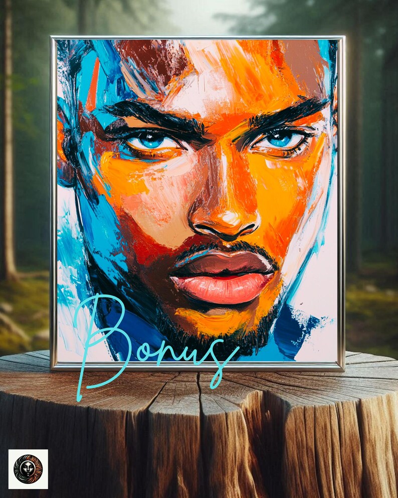 Vibrant Abstract Painting Art Male Painting Black Man Poster Avant ...