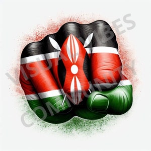 Kenya Flag Fist Punch PNG Closed Fist Prints Black Power Fist Punch Art ...