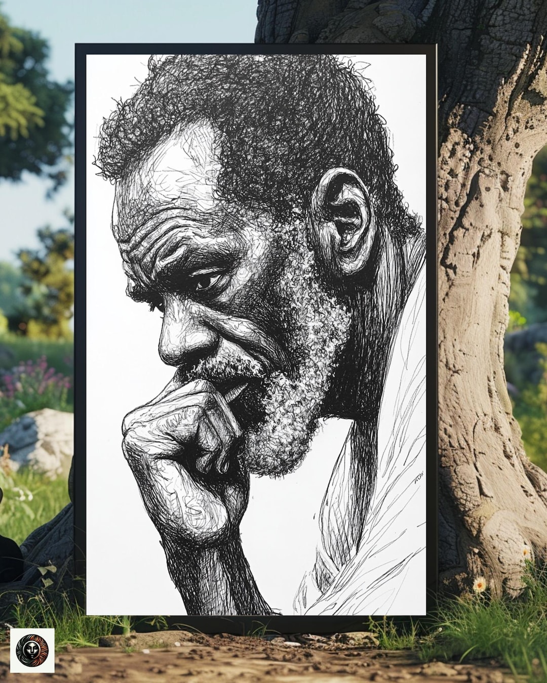 Sketch Art Print Figure Drawing Black and White Wall Art Black Male ...