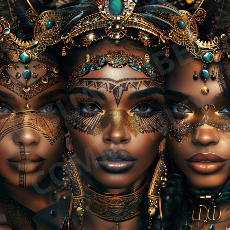 Black Goddess Art Black Queen Art Afrocentric Wall Art Confident Black ...
