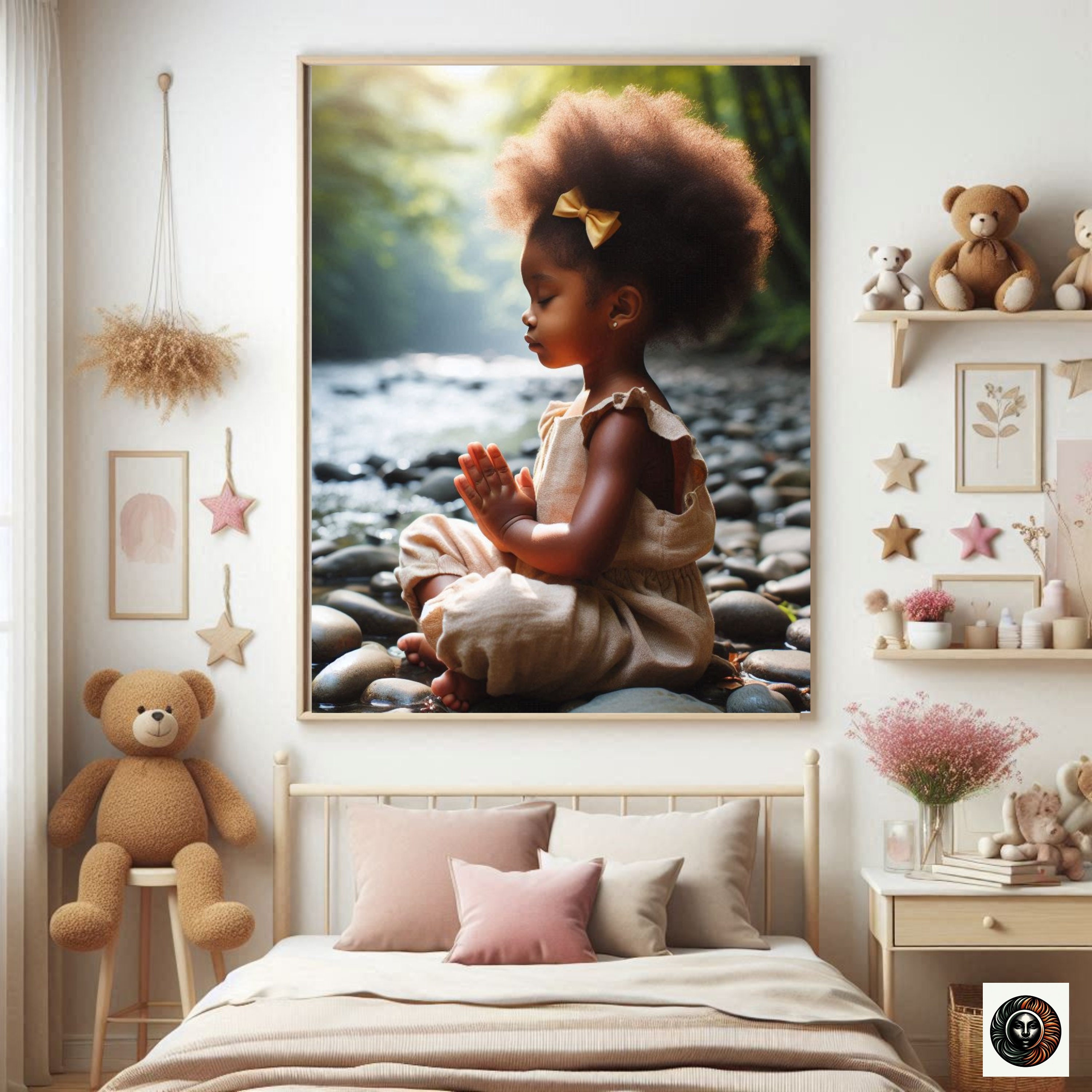 Black Kid Art Afro Art Meditation Art Yoga Printable Zen Wall Art ...