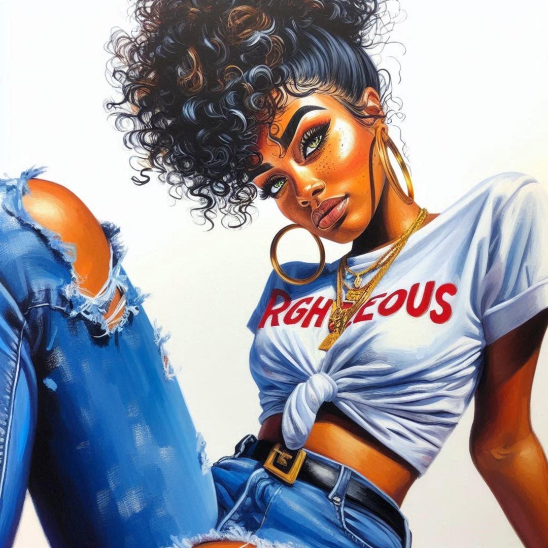 Righteous Sista Girl Print Black Girl Aesthetic Wall Art Afrocentric ...