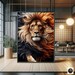 Lions Mane Portrait Art Abstract Lion Print Colorful Mane Lion Art ...