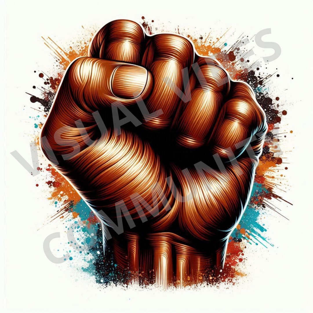 Black Fist Punch PNG Raised Fist Closed Fist Prints Black Power Fist ...