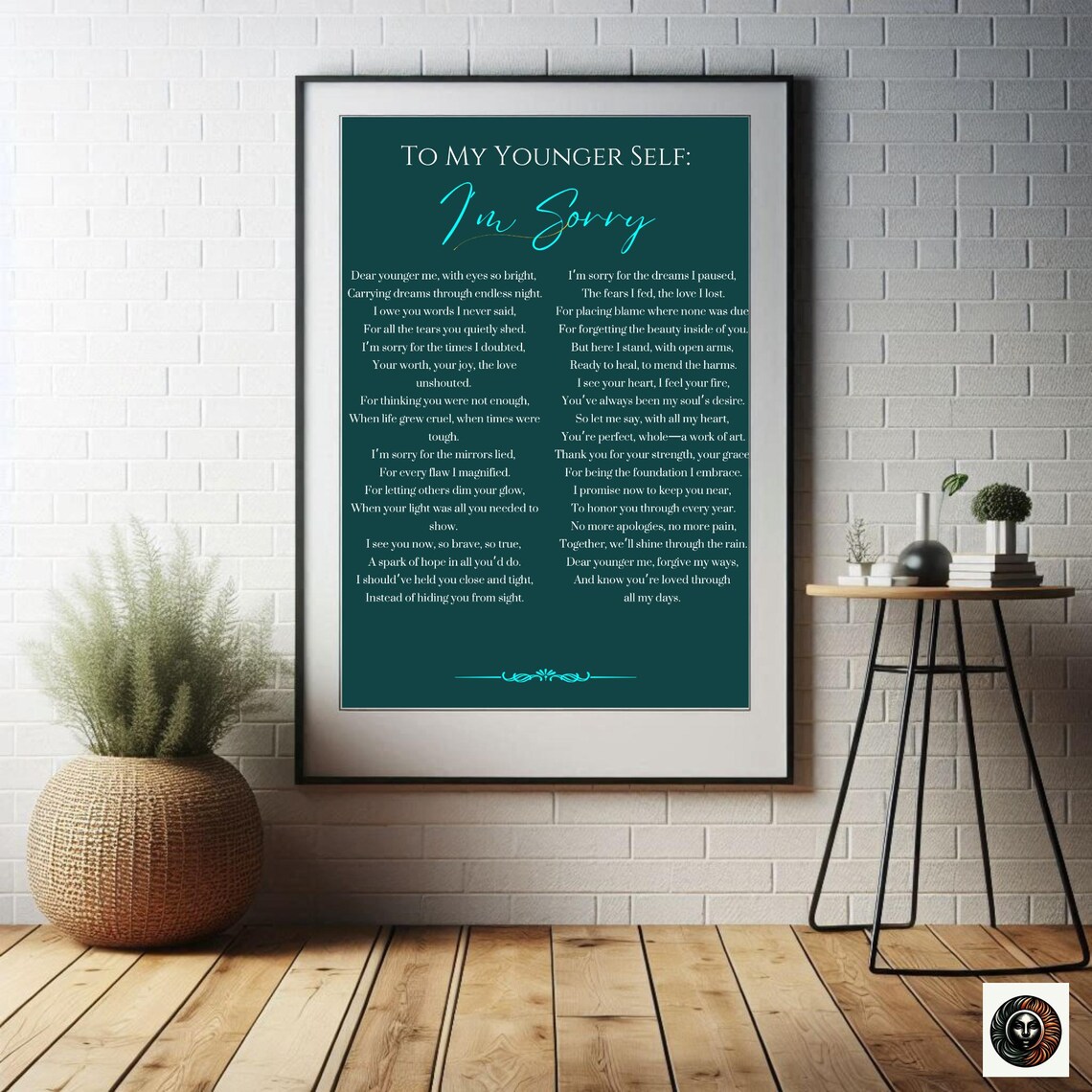 Younger Self Poem Printable Gift Art Minimalist Print Gift Self Healing ...