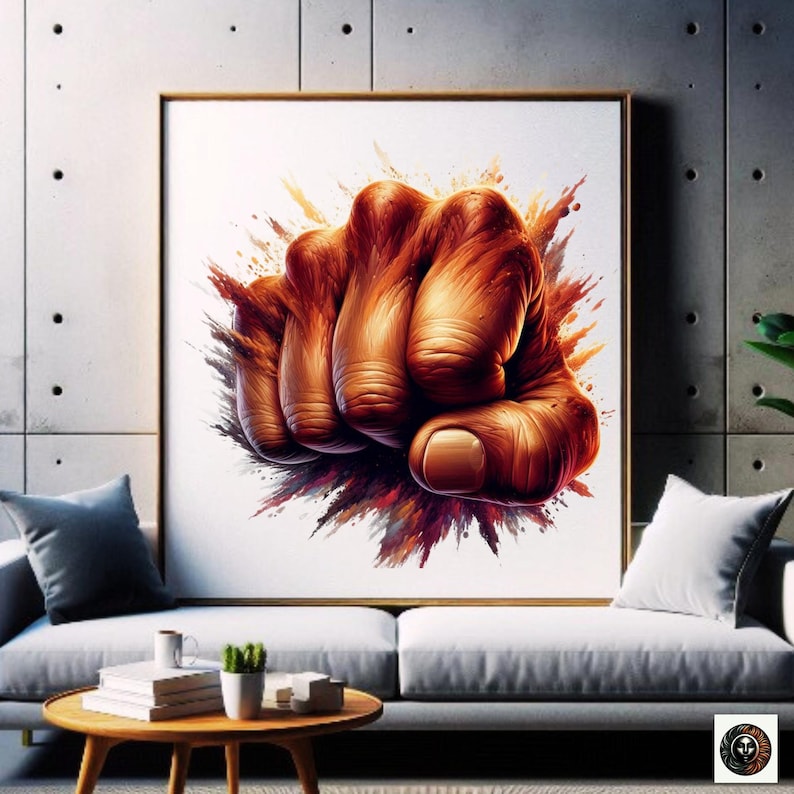 Fist Punch Graphic Art Raised Fist Closed Fist Prints Black Power Fist ...