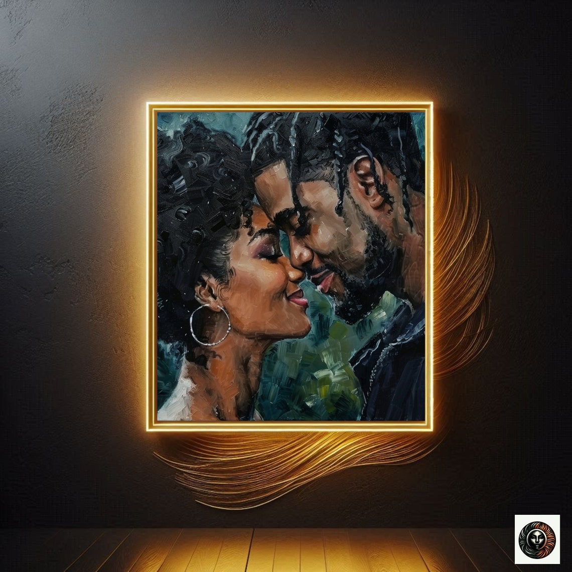 Black Couple Art Black Love Poster Black Marriage Artwork Black Couple Painting Black Family ...