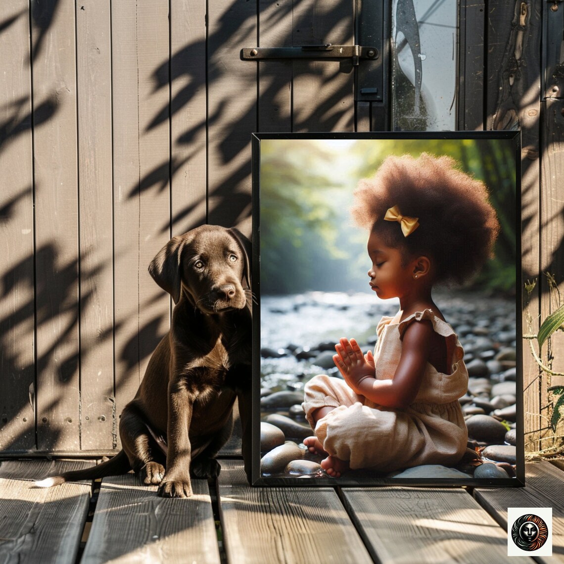 Black Kid Art Afro Art Meditation Art Yoga Printable Zen Wall Art ...