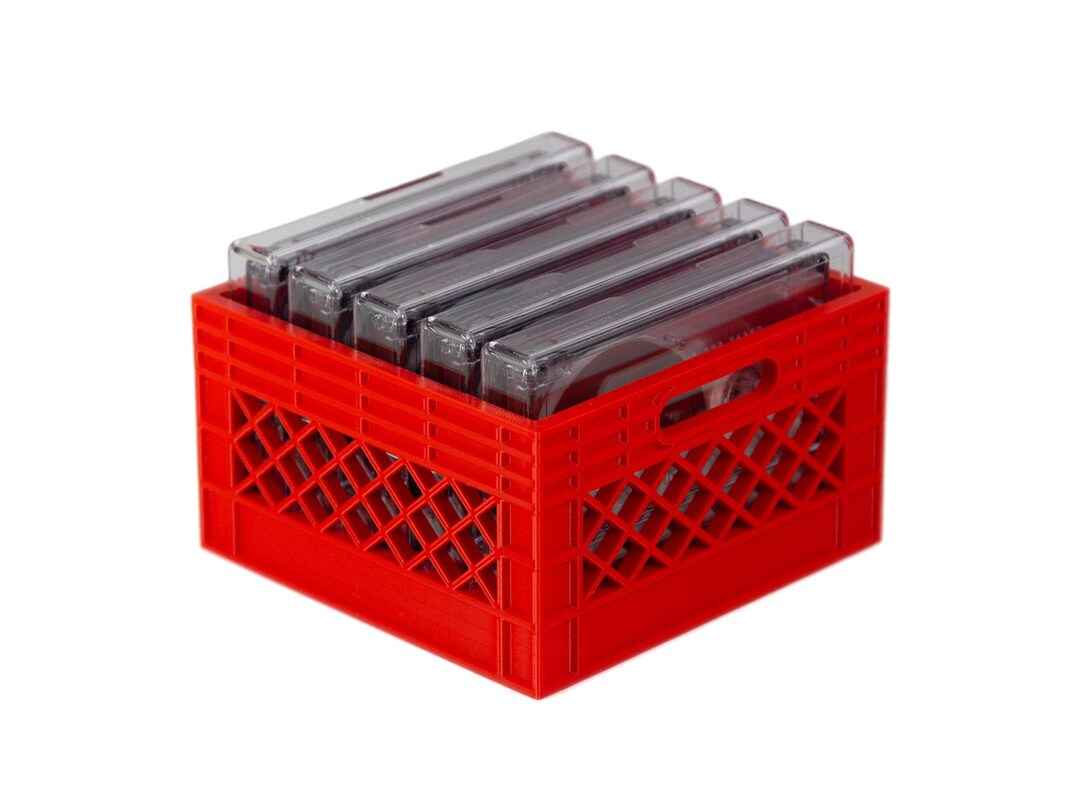 Compact Cassette Tape Milk Crate (handmade Cassette Tape Storage ...