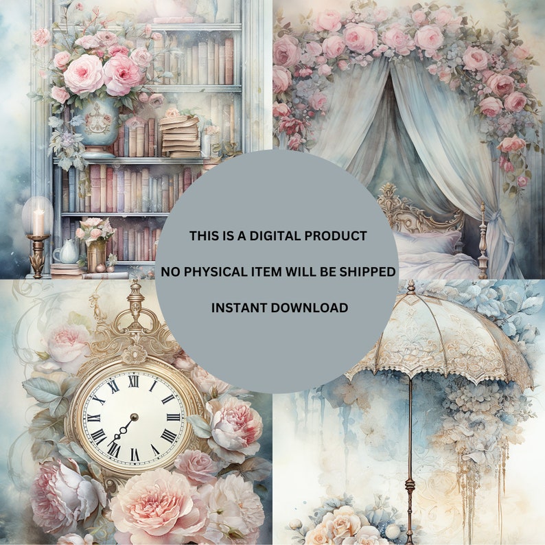 Vintage, Romance, Printable Paper, Craft, Hobby, Digital Download ...