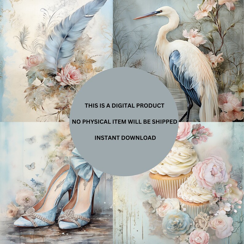 Vintage, Romance, Printable Paper, Craft, Hobby, Digital Download ...