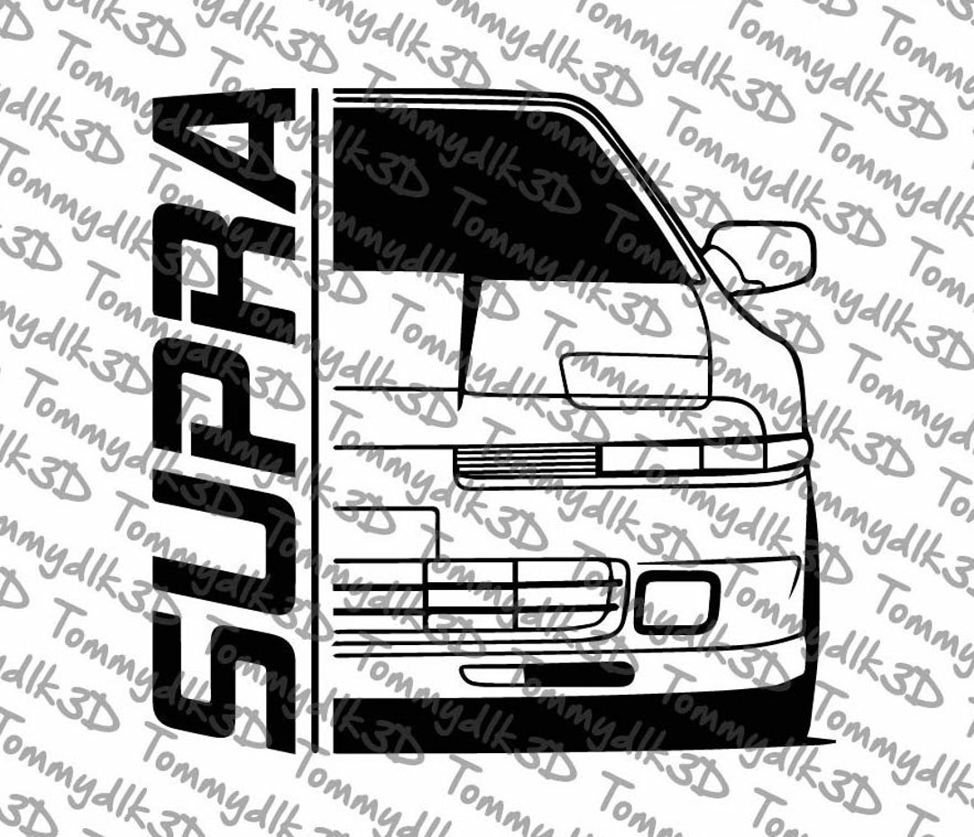 Toyota Supra Mk3 Vector SVG, DXF Car Front With SUPRA Letters - Etsy