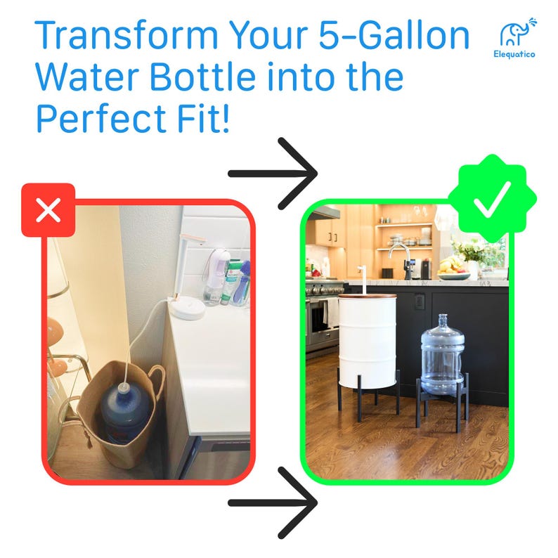 Modern Walnut Water Dispenser Table: 5 Gallon Jug Cover for Home or ...