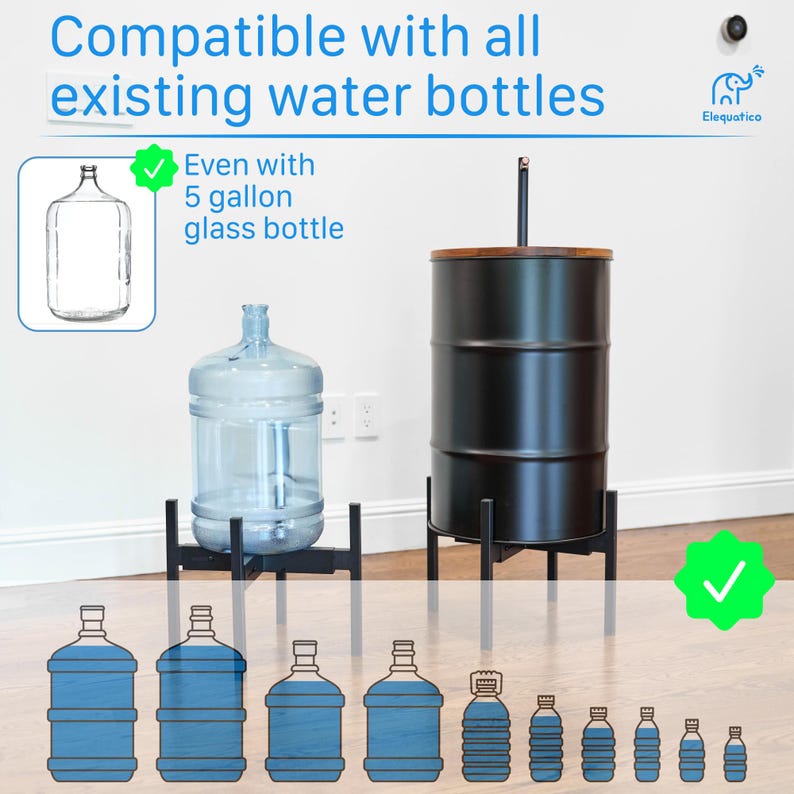 Modern Walnut Water Dispenser Table: 5 Gallon Jug Cover for Home or ...