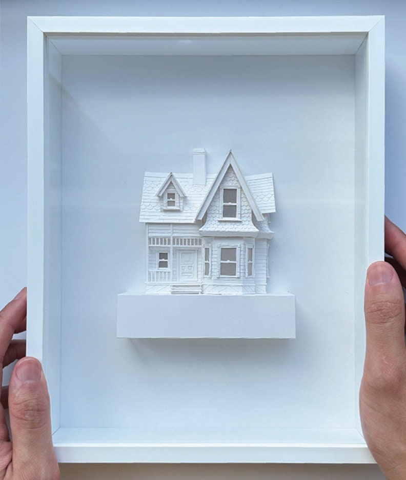 House From 'up' Framed Miniature Model - Detailed Handmade Artwork - Etsy