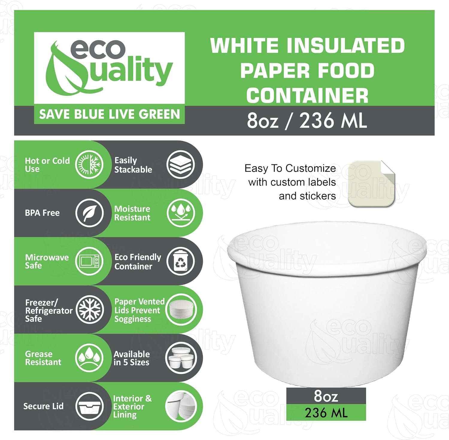 8oz Disposable White Paper Soup Containers by Ecoquality - Etsy