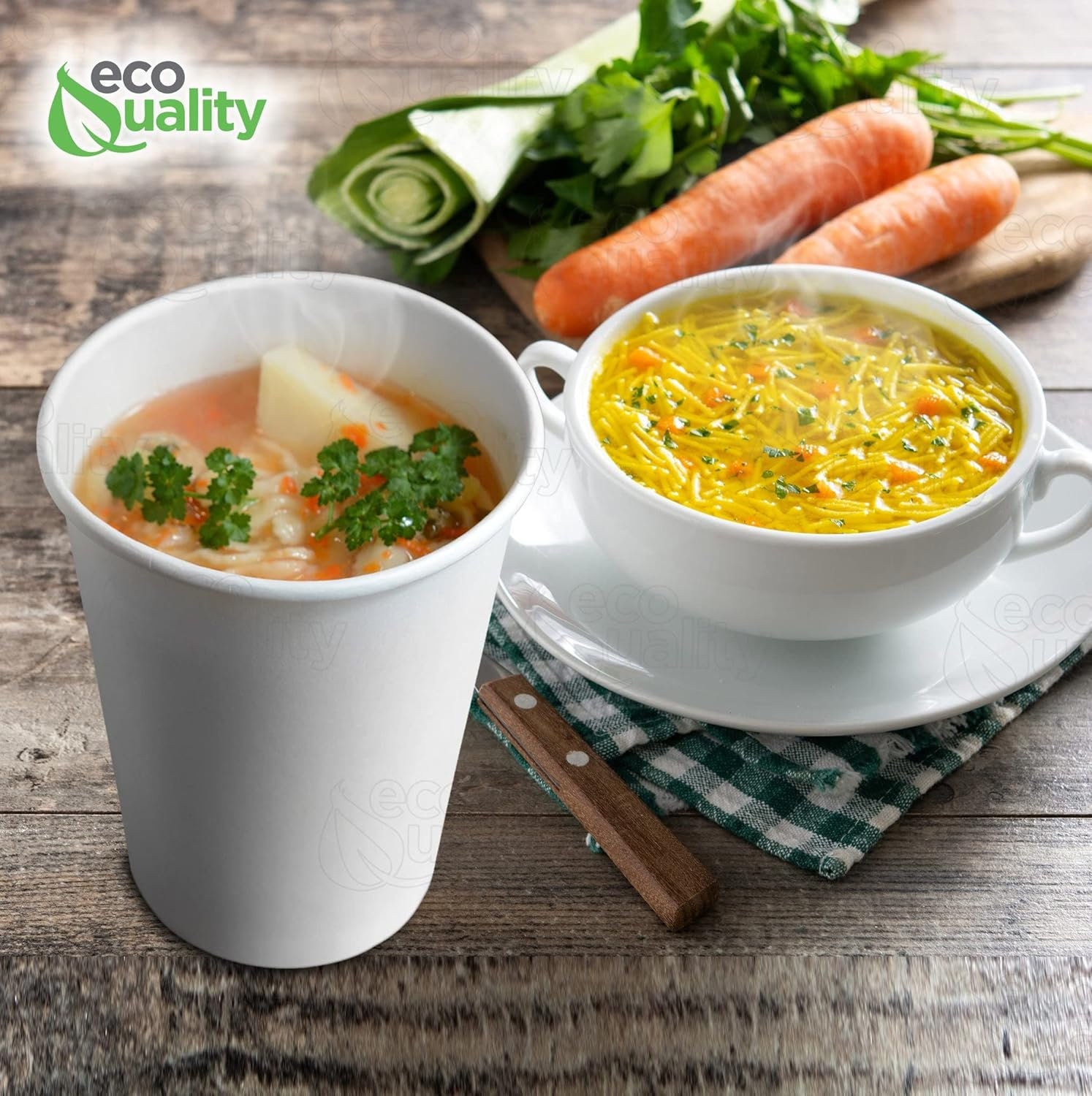 32oz Disposable White Paper Soup Containers by Ecoquality - Etsy