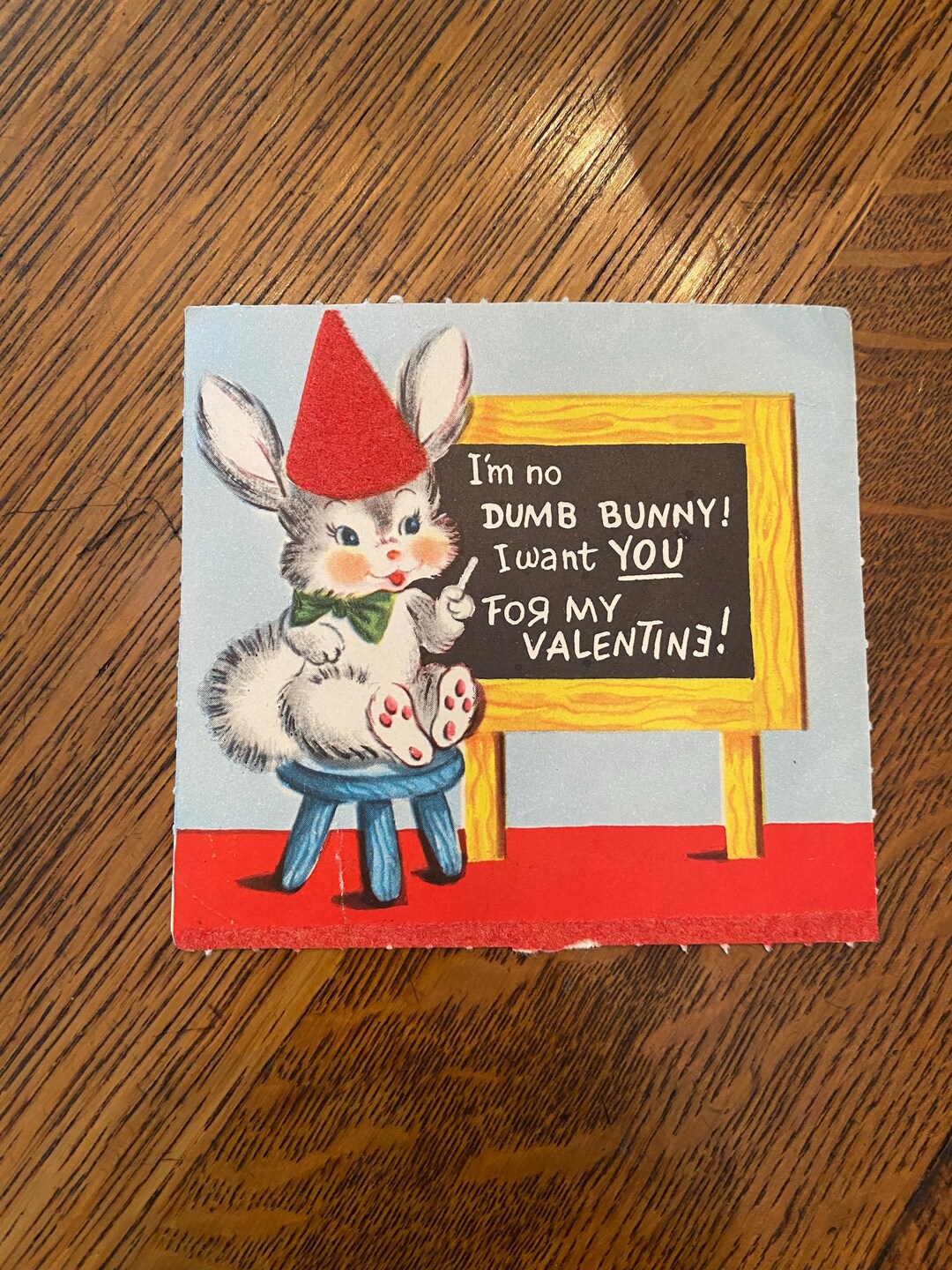 Vintage Dunce "dumb Bunny" Valentine Card - Etsy