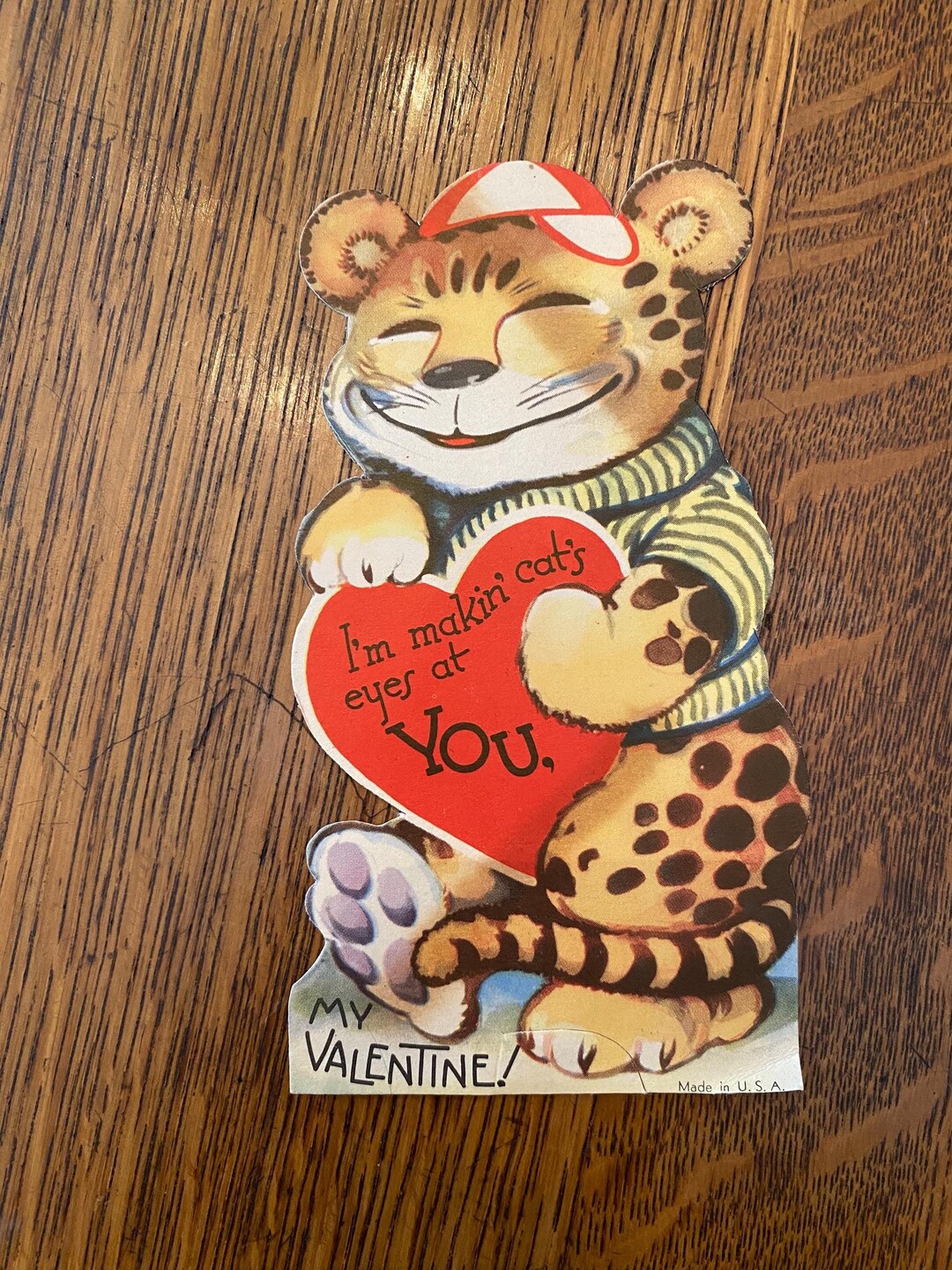 Vintage Anthropomorphic Valentine Cheetah Leopard Holding a Heart - Etsy