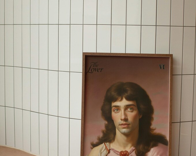 The Lovers Tarot Card Print Major Arcana Art Poster Lovers Canvas ...