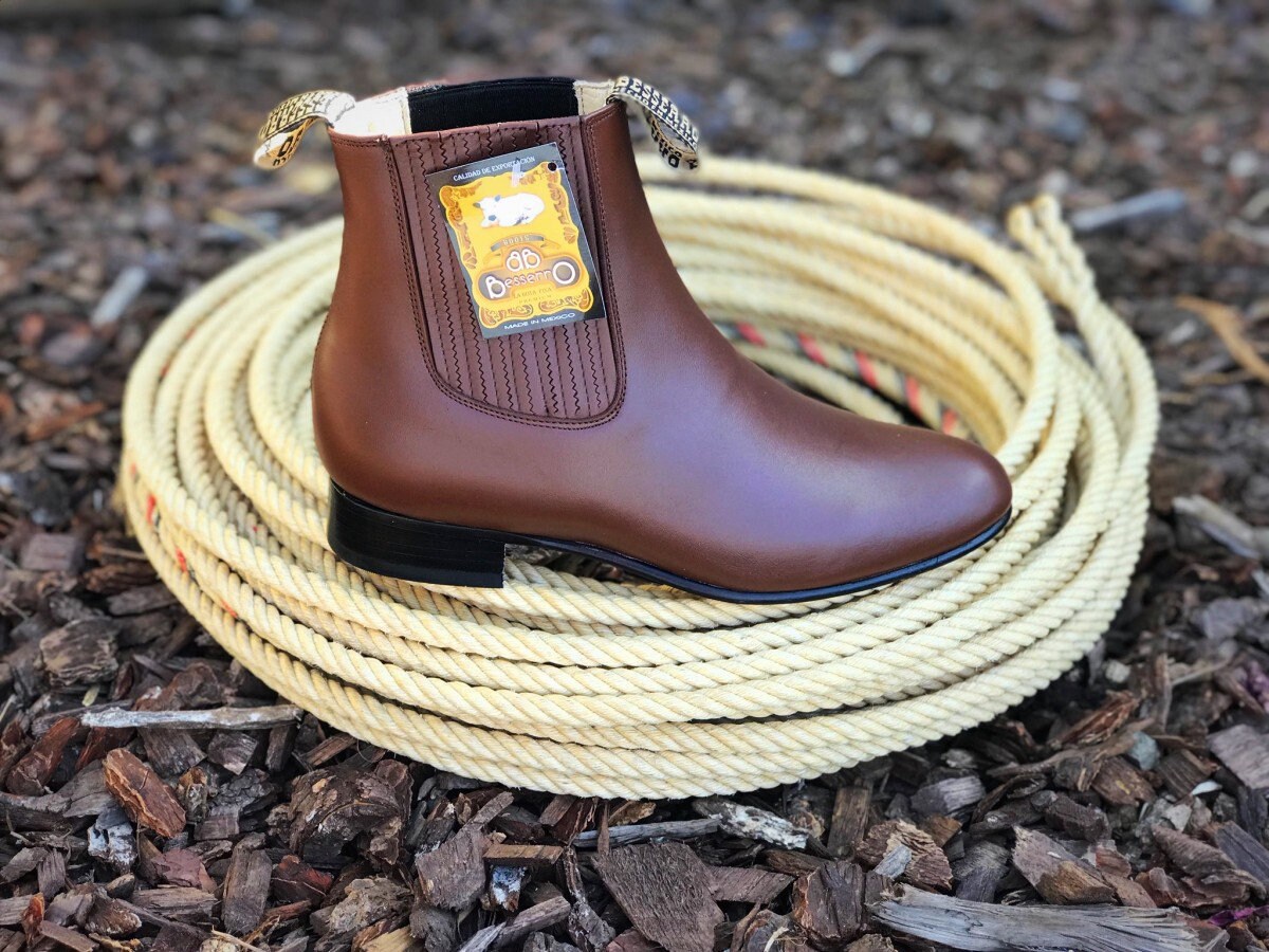 Botin Charro Mens Ankle Boots Mariachi Style 100% Leather Botas Charras ...