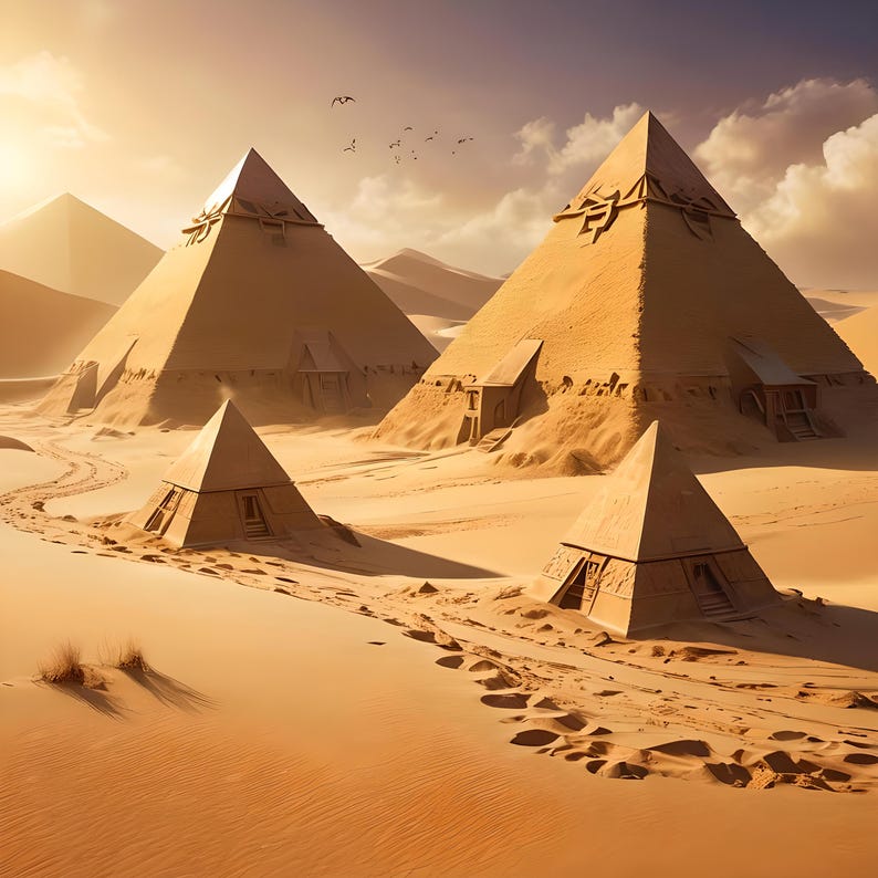 Fantasy Pyramids of Giza High-resolution Digital Art Print – 8000x8000 ...