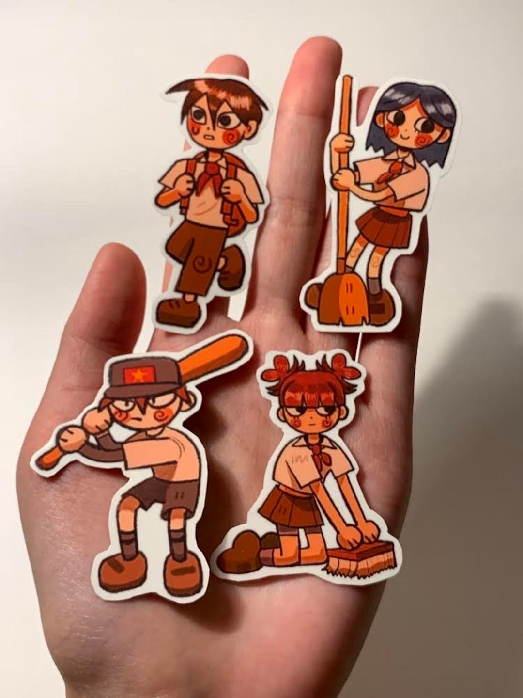 Mini 4-pc Chibi Sticker Set |kawaii High School Student Japan ...