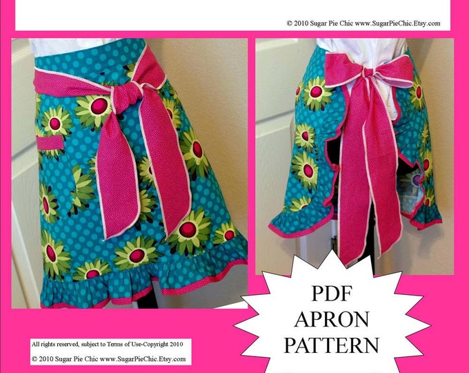 PDF PATTERN TUTORIAL - Adorable Easy-to-sew Apron Pattern - Sassy Chic ...