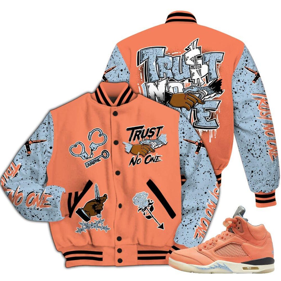 DJ Khaled Crimson Bliss 5s Varsity Jacket, Trust No One Dripping All ...