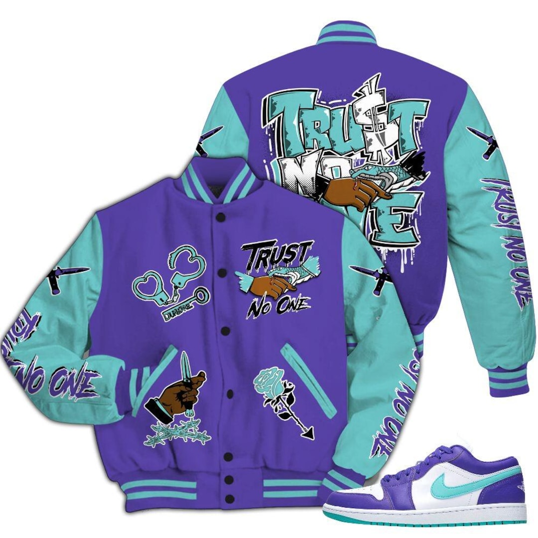 Low Hornets 1s Varsity Jacket, Trust No One Dripping All Over Print ...