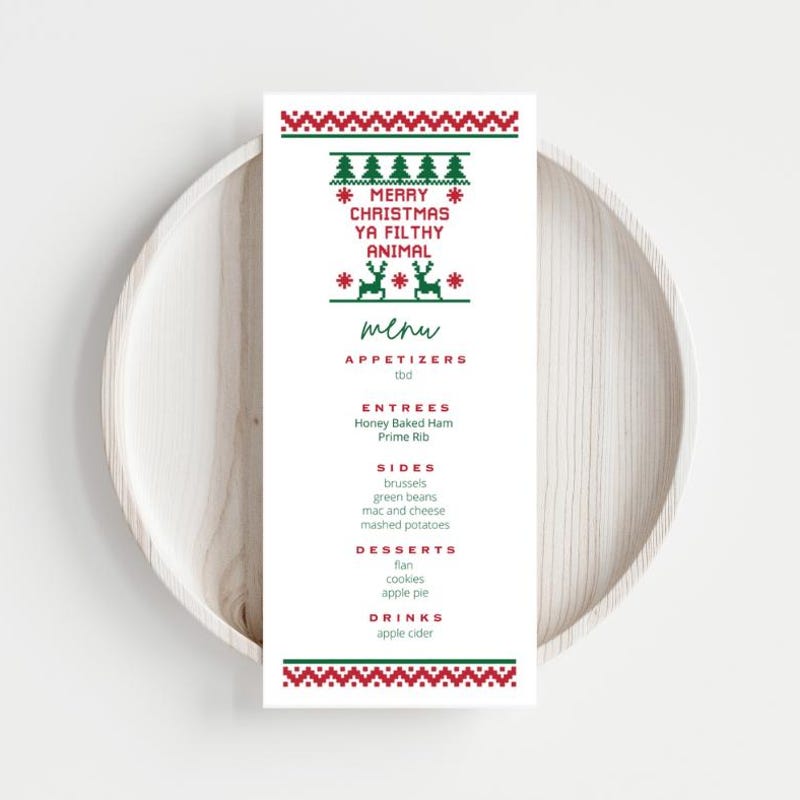 Home Alone Menu Printable - Etsy