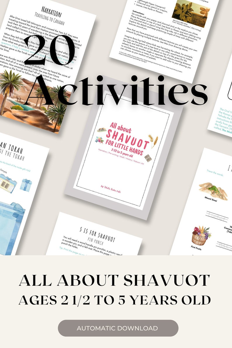 All About Shavuot for Little Hands Hands on Learning Curriculum Shavuot ...