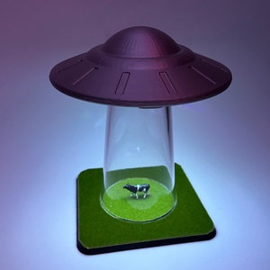 UFO Alien Abduction Silver LED Desk Lamp, Nightlight or Alien Decor ...