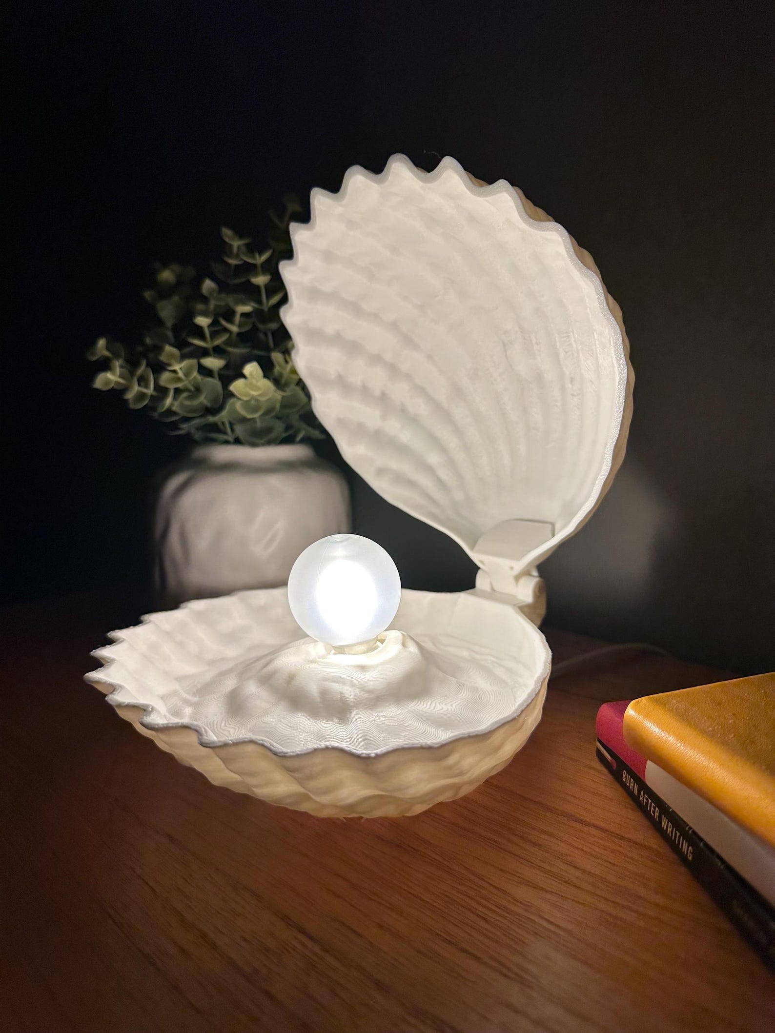 Glowing Sea Shell Lamp – Pearl Bulb Night Light With Open/close Shell ...