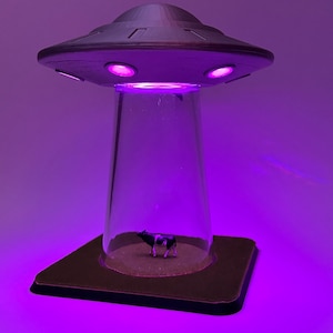 UFO Alien Abduction Silver LED Desk Lamp, Nightlight or Alien Decor ...