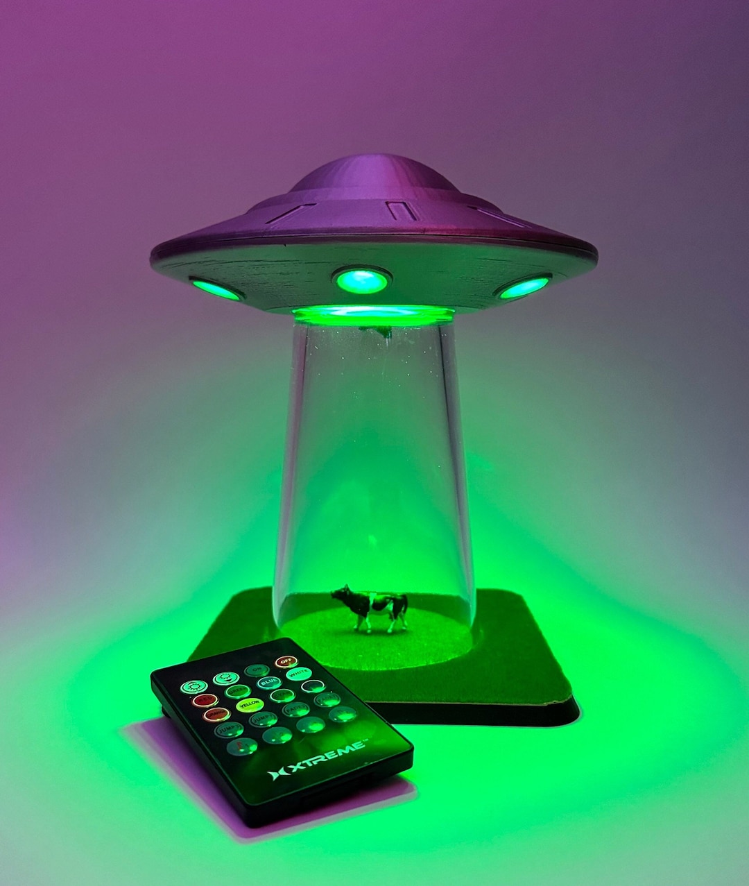 UFO Alien Abduction Silver LED Desk Lamp, Nightlight or Alien Decor ...