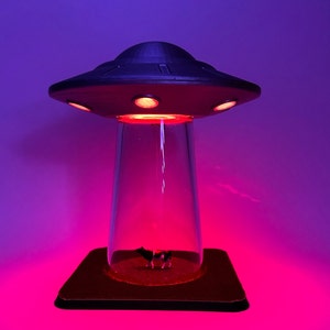 UFO Alien Abduction Silver LED Desk Lamp, Nightlight or Alien Decor ...