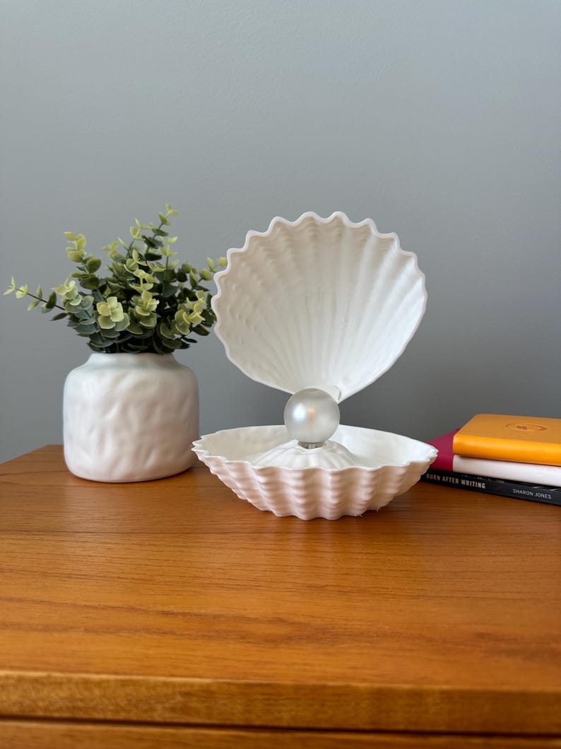 Glowing Sea Shell Lamp – Pearl Bulb Night Light With Open/close Shell ...