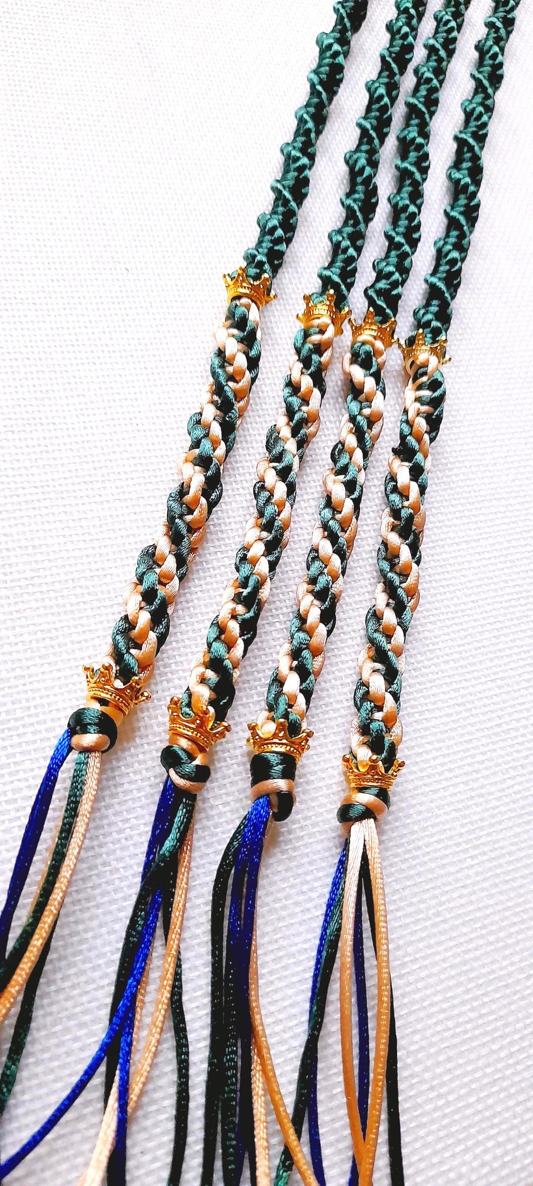 Army Green & Beige Crowned Tzitzits | Handmade Nylon Tassels | Unisex ...
