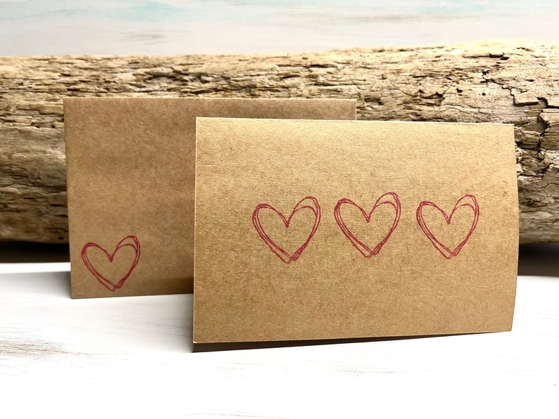 Hand Stamped Heart Card. Large 4x6 Card Made With Archival Ink and ...