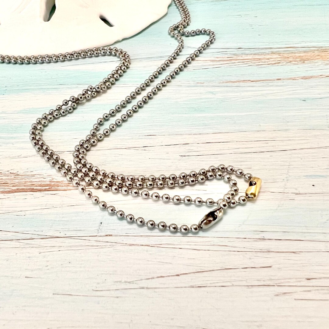 Dainty Mixed Metals Ball Chain. Micro 1.5mm Stainless Steel Chain ...